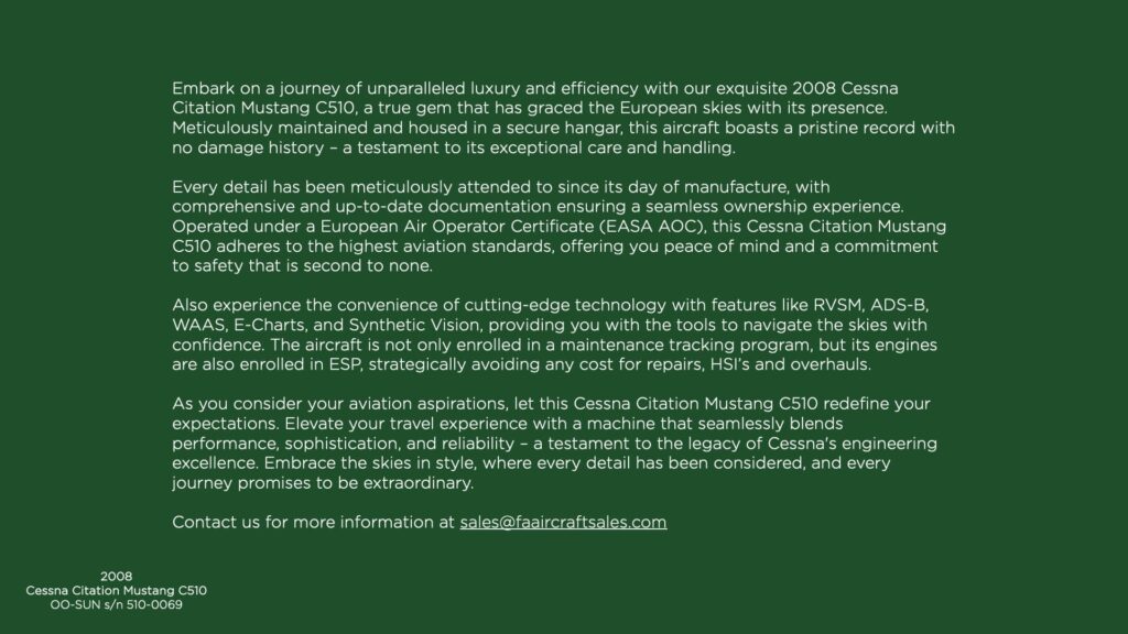 Cessna Citation Mustang C510 For Sale